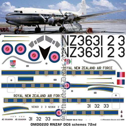 Old models Decals 0220 Dogulas DC6 - Royal New Zealand Air Force