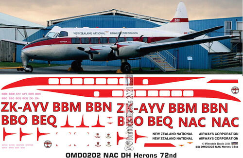 Old models Decals 0202 de Havilland Heron - National Airways Corporation (NAC)