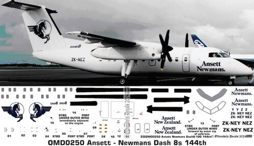 Old models Decals 0250 Bombardier Dash8-100 - Ansett / Newmans Scheme