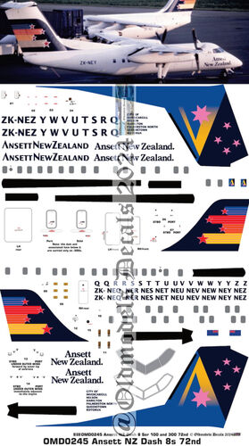 Old models Decals 0245 Bombardier Dash8-100/300 - Ansett New Zealand