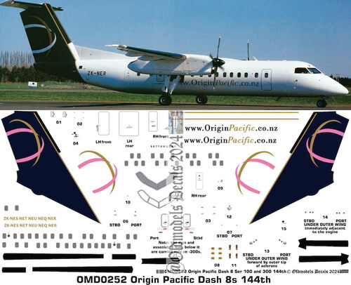 Old models Decals 0252 Bombardier Dash8-100/300 - Origin Pacific Scheme