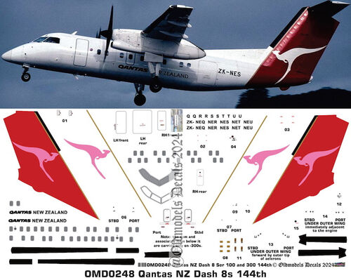 Old models Decals 0248 Bombardier Dash8-100/300 - Qantas New Zealand
