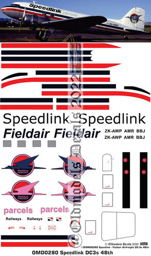 Old models Decals 0280 Douglas DC3 - Speedlink Fieldair Airfreight