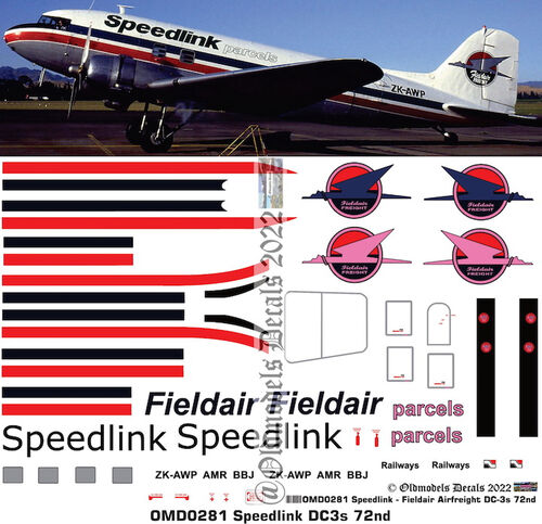 Old models Decals 0281 Douglas DC3 - Speedlink Fieldair Airfreight
