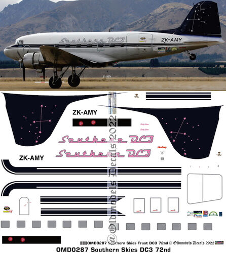 Old models Decals 0287 Douglas DC3 - Southern Skies Trust