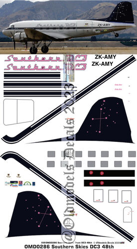 Old models Decals 0286 Douglas DC3 - Southern Skies Trust