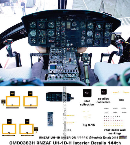 NEW! Old models Decals 0383H Bell UH-1 D/H Iroquois - RNZAF Interior Details