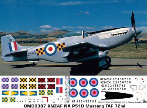 Old models Decals 0387 P-51 D Mustang - RNZAF / TAF 1953 Scheme Onwards Repainted