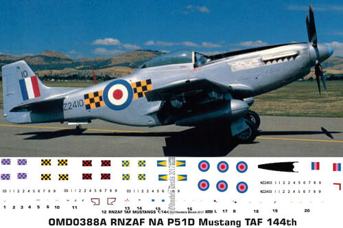 Old models Decals 0388A P-51 D Mustang - RNZAF / TAF 1953 Scheme Onwards Repainted