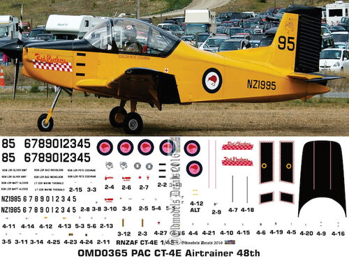 Old models Decals 0365 PAC CT-4 E Airtrainer - Royal New Zealand Air Force