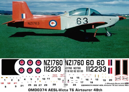 NEW! Old models Decals 0374 AESL-Victa T6 Airtourer - RNZAF Last Scheme
