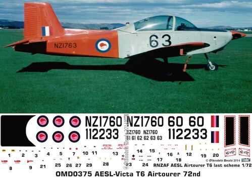 NEW! Old models Decals 0375 AESL-Victa T6 Airtourer - RNZAF Last Scheme
