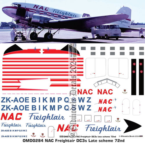 Old models Decals 0284 Douglas DC3 - NAC / Freightair Late Scheme