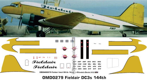 Old models Decals 0279 Douglas DC3 - Fieldair Late Scheme