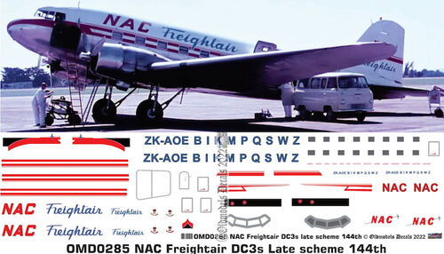 Old models Decals 0285 Douglas DC3 - NAC / Freightair Late Scheme