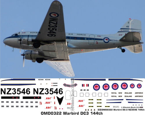 Old models Decals 0322 Douglas DC-3 - RNZAF / NAC NZ Warbird