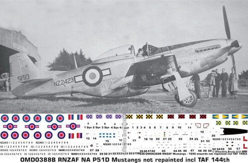Old models Decals 0388B P-51 D Mustang - RNZAF / TAF Onwards Not Repainted