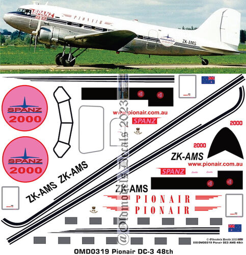 Old models Decals 0319 Douglas DC3 - Pionair Scheme