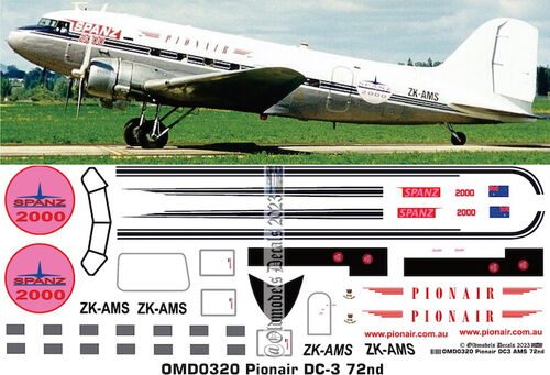 Old models Decals 0320 Douglas DC3 - Pionair Scheme