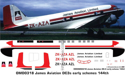 Old models Decals 0318 Douglas DC3 - James Aviation Early Scheme