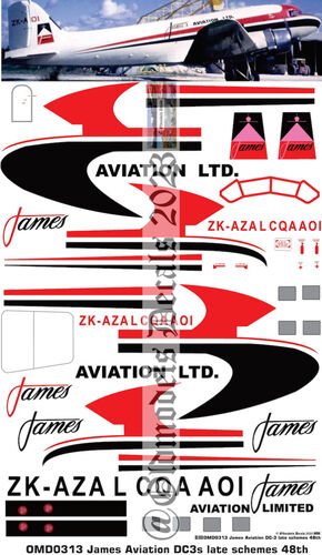 Old models Decals 0313 Douglas DC3 - James Aviation Late Schemes