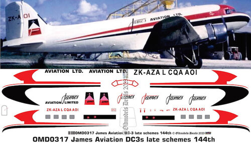 Old models Decals 0317 Douglas DC3 - James Aviation Late Schemes