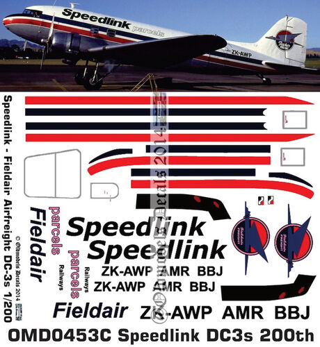 Old models Decals 0453C Douglas DC3 - Speedlink / Fieldair Airfreight