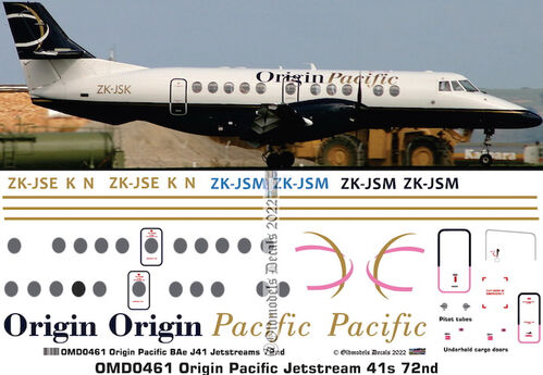 Old models Decals 0461 BAe J41 Jetstreams - Origin Pacific