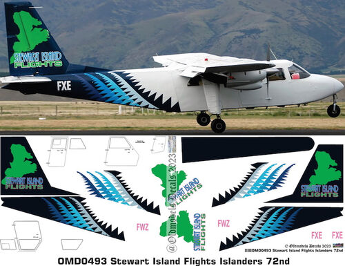 Old models Decals 0493 BN-2 Islander - Stewart Island Flights
