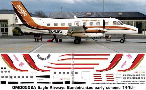 Old models Decals 0508A Embraer EMB 110 Bandeirante - Eagle Airways Early Scheme