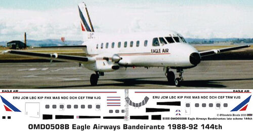 Old models Decals 0508B Embraer EMB 110 Bandeirante - Eagle Airways Late Scheme (1988-1992)