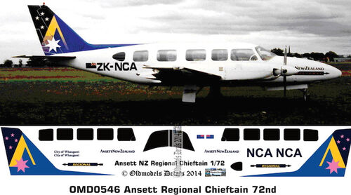 Old models Decals 0546 Piper PA-31 Chieftain - Ansett Regional