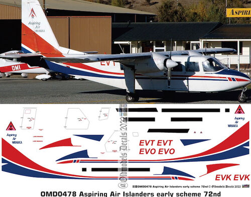 Old models Decals 0478 BN Trislander - Aspiring Air Early Scheme