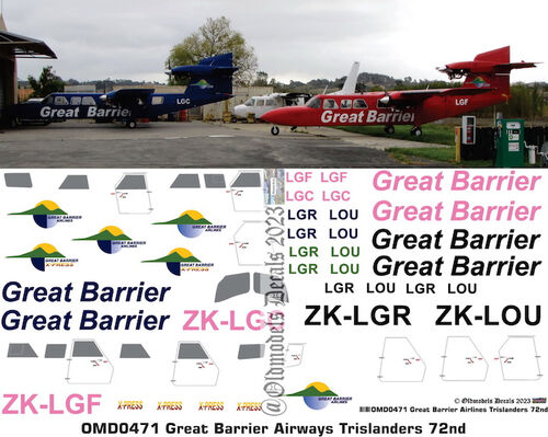 Old models Decals 0471 BN Trislander - Great Barrier Airlines