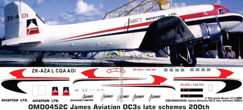 Old models Decals 0452C Douglas DC3 - James Aviation Early Schemes