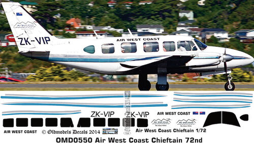 NEW! Old models Decals 0550 Piper PA-31 Chieftain - Air West Coast
