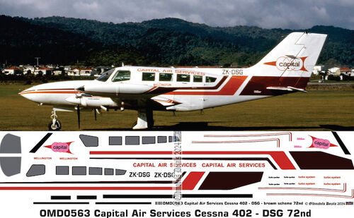 Old models Decals 0563 Cessna 402 - Capital Air Services DSG (Red-Brown Scheme)