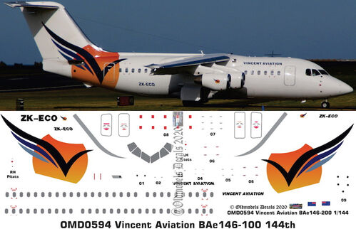 Old models Decals 0594 BAe146-200 - Vincent Aviation