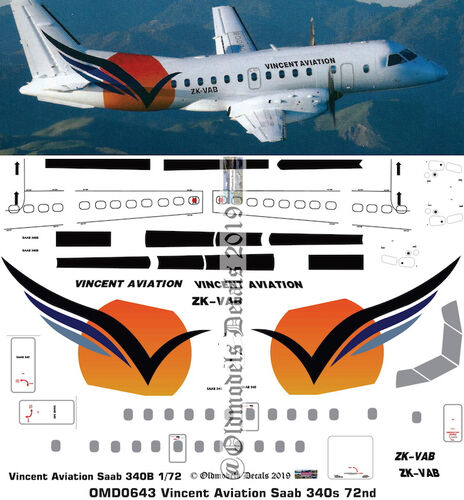 Old models Decals 0643 Saab340 B - Vincent Aviation
