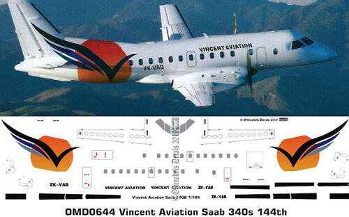 Old models Decals 0644 Saab340 B - Vincent Aviation