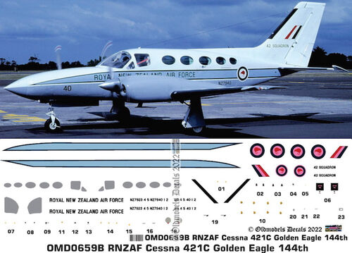 Old models Decals 0659B Cessna 421C - RNZAF Golden Eagle