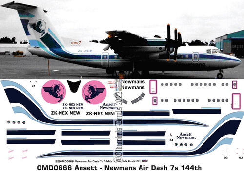 NEW! Old models Decals 0666 DHC Dash-7 - Newmans Air
