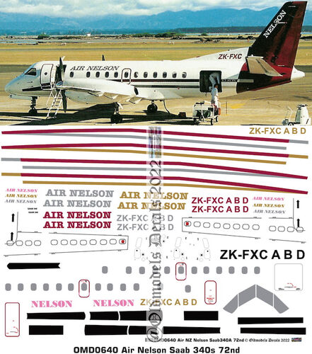 Old models Decals 0640 Saab 340 - Air Nelson