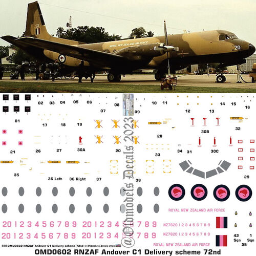 Old models Decals 0602 Hawker Siddeley HS 780 Andover C1 - RNZAF Delivery Scheme