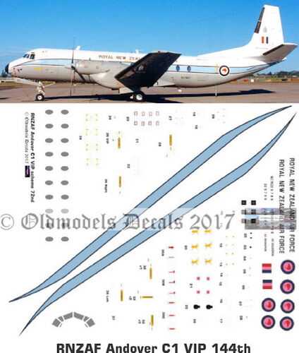 NEW! Old models Decals 0611 Hawker Siddeley HS 780 Andover C1 - RNZAF VIP Scheme