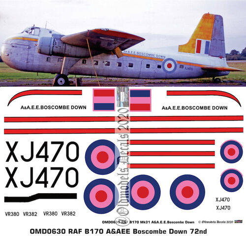 Old models Decals 0630 Bristol B170 - RAF A&A E E Boscombe Down