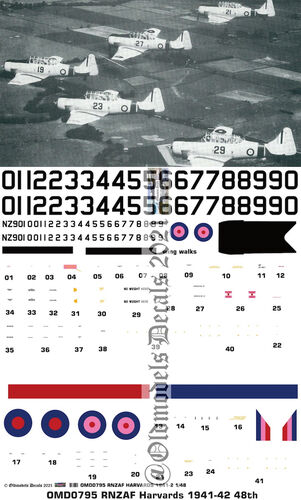 Old models Decals 0795 North American Harvard - Royal New Zealand Air Force (1941-1942)