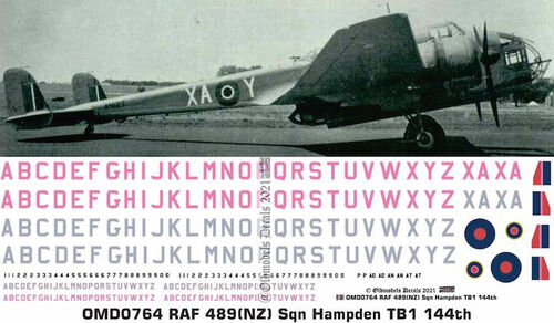 Old models Decals 0764 Handley Page Hampden TB1 - RAF 489 (NZ) Sqn