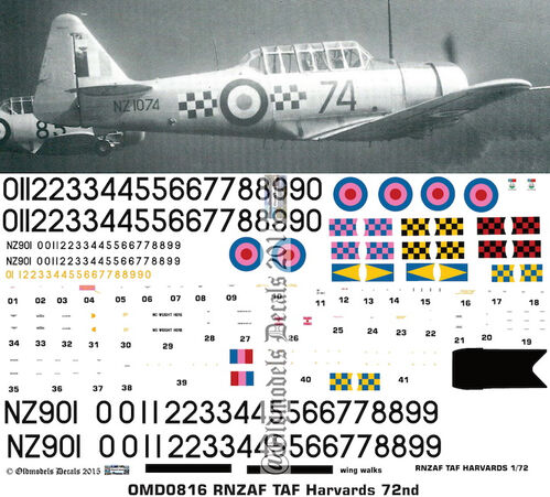 Old models Decals 0816 North American Harvard - RNZAF TAF
