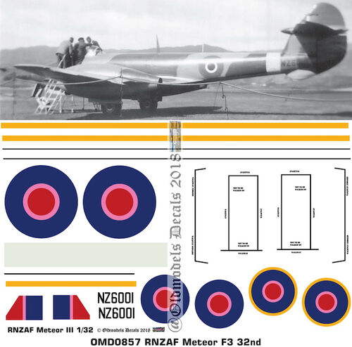 Old models Decals 0857 Gloster Meteor F3 - Royal New Zealand Air Force